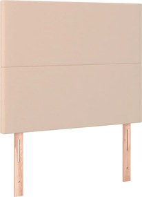 Box spring postel matrace a LED cappuccino 90x190 cm umělá kůže 3135800