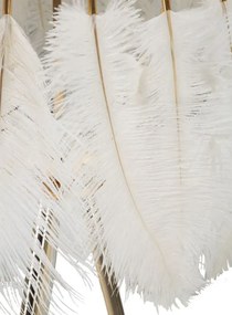 Stojací lampa Feather 147 cm bílá/zlatá