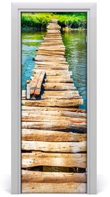 Fototapeta na dveře samolepící dřevěný most 85x205 cm