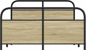 Kovový rám postele bez matrace dub sonoma 137x190 cm 3318647