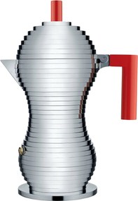 Moka konvička Pulcina na indukci 150 ml s červeným úchytem