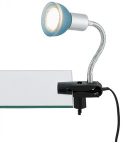 Lampa Briloner na klipu s flexibilním ramenem - GU10, v.34 cm Barva: Modrá-titan