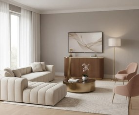 Komoda Stilig ST917 158 cm ořech/zlatá/travertin