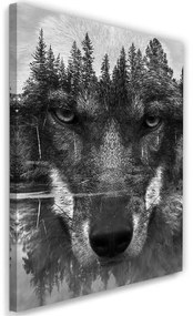 Gario Obraz na plátně Černý vlk abstraktní Rozměry: 40 x 60 cm