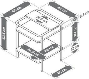 Tchibo - Odkládací stolek - barva: bílá