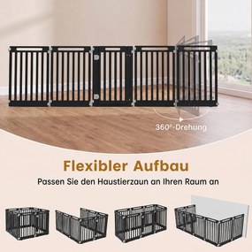 Costway Skládací ohradník pro psy z HDPE s 8 panely a uzamykatelnými dvířky