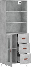 Skříň highboard betonově šedá 69,5x34x180 cm kompozitní dřevo 3189481