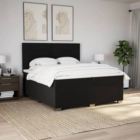 Box spring postel s matrací černá 200x200 cm textil 3292897