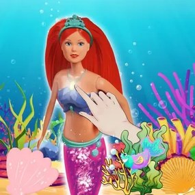 SIMBA Panenka Steffi Mořská víla Sparkle 39 cm / Svítící duhová ploute