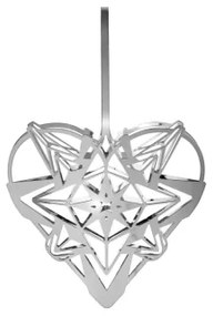 Vánoční ozdoba Christmas Heart Silver 12,8 cm Rosendahl