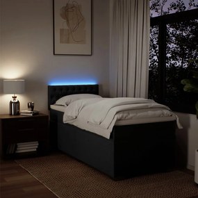 Box spring postel s matrací černá 90x190 cm textil 3288052