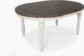 Jídelní rozkládací stůl Avola 122/167 cm z masivu hnědý/bílý