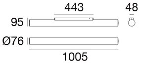 Linea Light 8850 Tu-TOP, nástěnné svítidlo, 36W 3000K DALI, délka 100,5cm