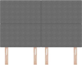Čelo postele Světle šedá 144 cm Žebrovaná látka 3337724