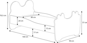 ADRK Furniture Postel s matrací BEAR BLUE 160x80