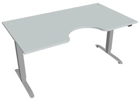 Hobis Motion Elektr. nastavitelný stůl 160x90 - HOBIS ERGO MOTION MSE 2 1600 Dekor stolové desky: šedá, Barva kovové podnože: stříbrná