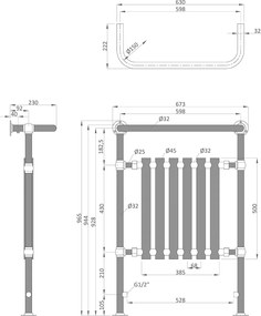 Sapho Cork otopné těleso 675 x 960 mm chrom / bílá RE104