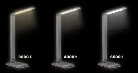 CONNECT IT BRIGHT šedá / Stolní LED lampička / 400 lm / 3 barevné tepl