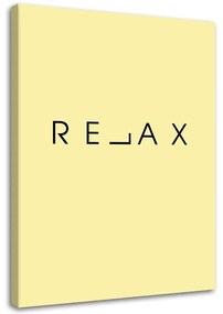 Obraz na plátně Nápis Relax Yellow - 80x120 cm