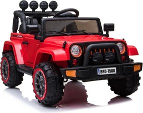 LEAN CARS Elektrické autíčko Jeep BRD-7588 červené 4x4