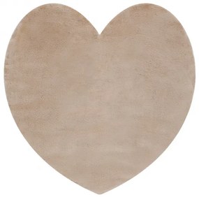 Moderní kusový koberec SHAPE 3105 Srdce protiskluzový vhodný k praní shaggy camel béžový Rozměr: 80x80 cm