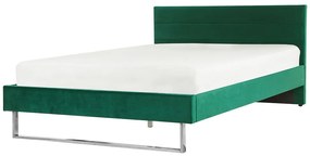Sametová, zelená postel 160 x 200 cm BELLOU Beliani