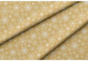Ubrus vánoční teflonový - vločky zlaté Rozměry: průměr 150, Tvar: Kulatý