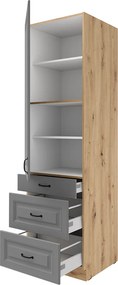 STILO ad | vysoká skříňka 60 DKS-210 3S 1F potravinová | 60 cm | UNI dvířka | artisan/šedá