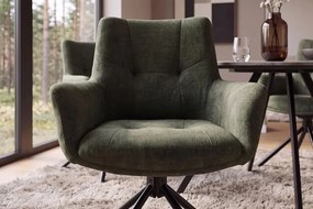 Designová otočná židle Vondila zelený samet