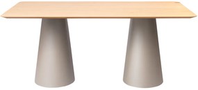 OnaDnes -20% Dubový jídelní stůl Marco Barotti 180 x 90 cm s matnou stříbrnou podnoží