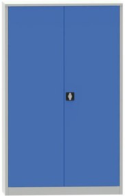 Kovona Víceúčelová kovová skříň, 4 police, 1950 x 1200 x 500 mm, modré dveře