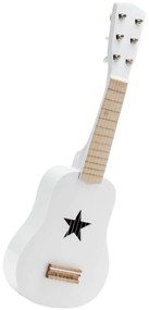 Kids Concept Dětská kytara Rock Star 53 cm, bílá barva, přírodní barva, dřevo, kov