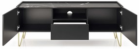 TV stolek/skříňka Harvest RTV144 (grafit černý + mramor black royal + zlatá). 1048353