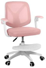Dětská otočná židle Neoseat JUNI 010 s podnoží — látka, růžová
