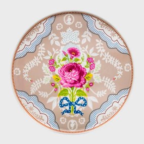 Pip Studio Floral Dortový tác na nožce khaki 30,5cm