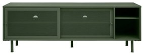 Tmavě zelený kovový TV stolek 160x55 cm Veep – Unique Furniture