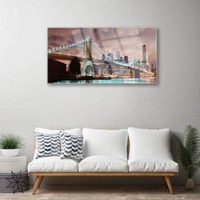 Obraz na skle Most Město Architektura 100x50 cm