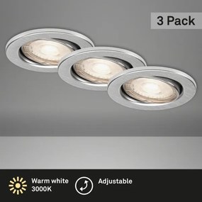 Briloner 7144-039-Sada 3xLED Koupelnové podhledové svítidlo 1xGU10/4W/230V IP23