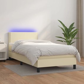vidaXL Box spring postel s matrací a LED 80 x 200 cm umělá kůže [3134134] Barva: Šedá