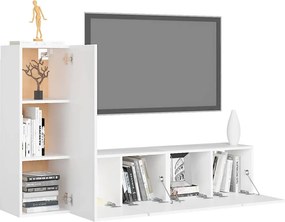 3dílný set TV skříněk bílý kompozitní dřevo 3078673