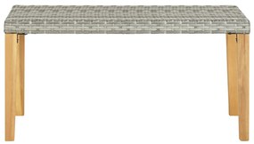 vidaXL Zahradní lavice 120 cm šedá polyratan a masivní akácie