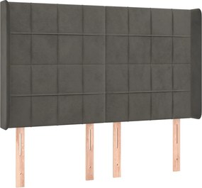 Box spring postel s matrací a LED tmavě šedá 140x200 cm samet 3139566