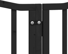 Zábrana pro psy s dvířky skládací 9 panelů černá 450 cm topol 3155600