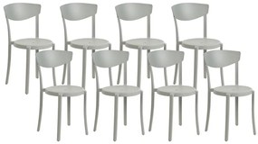 Sada 8 jídelních židlí světle šedé VIESTE Beliani