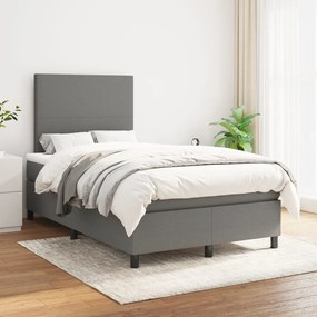 vidaXL Box spring postel s matrací 120x200 cm textil [3141606] Barva: Tmavě šedá