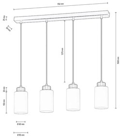 Stropní svítidlo Bosco IV černé/bílé