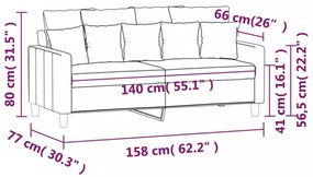 2místná pohovka 140 cm Dekorhome Hnědá