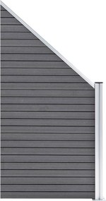 Plotová sada z WPC 1 čtvercový + 1 šikmý díl 273 x 186 cm šedá 3054431