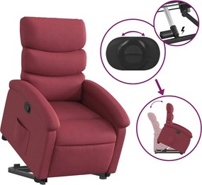 Zvedací polohovací křeslo vínové textil 3203981