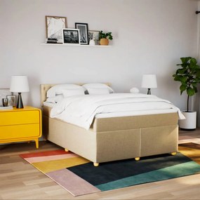 Box spring postel s matrací krémová 140x200 cm textil 3289015